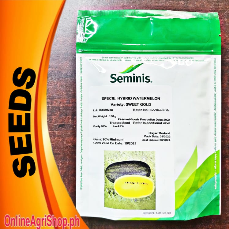SWEET GOLD HYBRID WATERMELON SEEDS (100 GRAMS) ORIGINAL PACKING BY ...