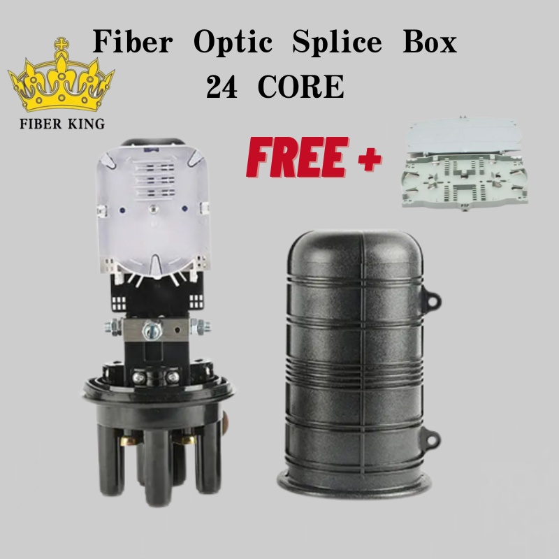 FIBER KING FIBER OPTIC SPLICE CLOSURE DOME w/ 24 core Pigtail Splicing ...