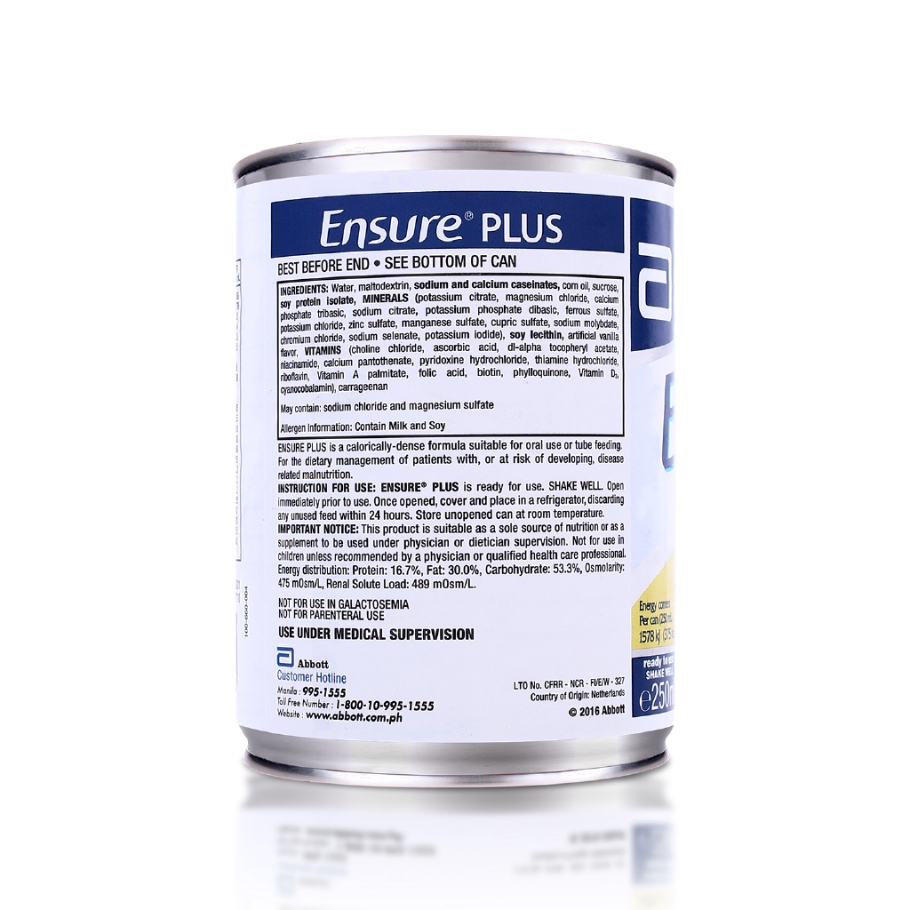 Ensure Plus Can Nutrition Facts | Besto Blog