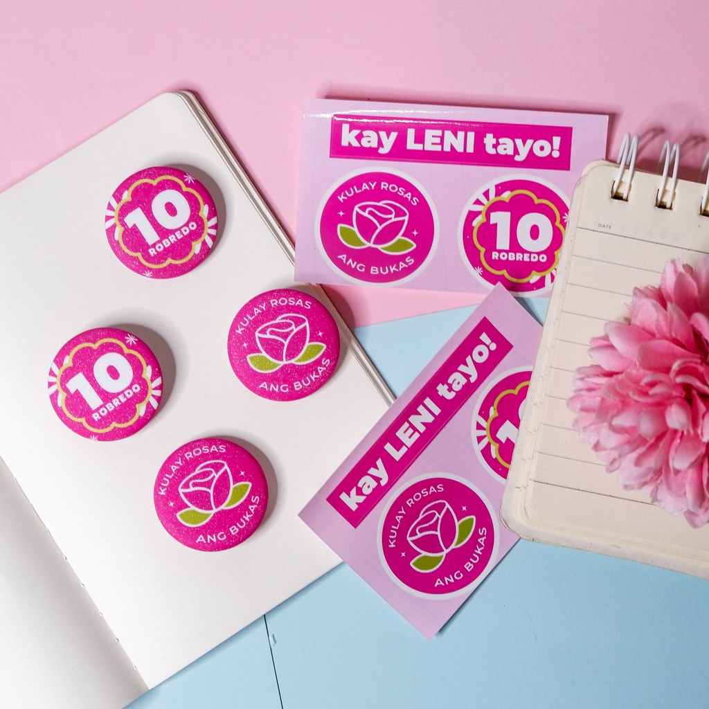 Leni Robredo - Campaign Merch - 1.25" Button Pins & Sticker Sheet ...