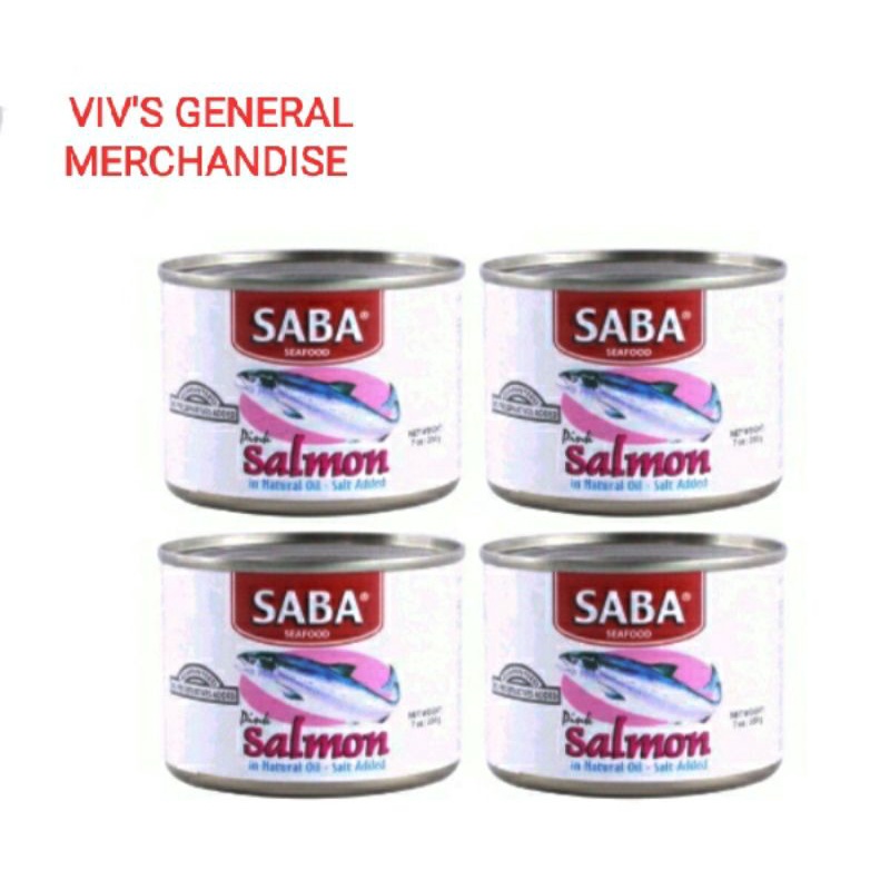 Saba Pink Salmon in Natural Oil (200g x 4 can ) | Shopee Philippines