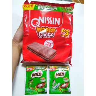 Nissin Wafer Choco 20 pcs with 2 sachet of Milo/1sachet Bearbrand Swak ...