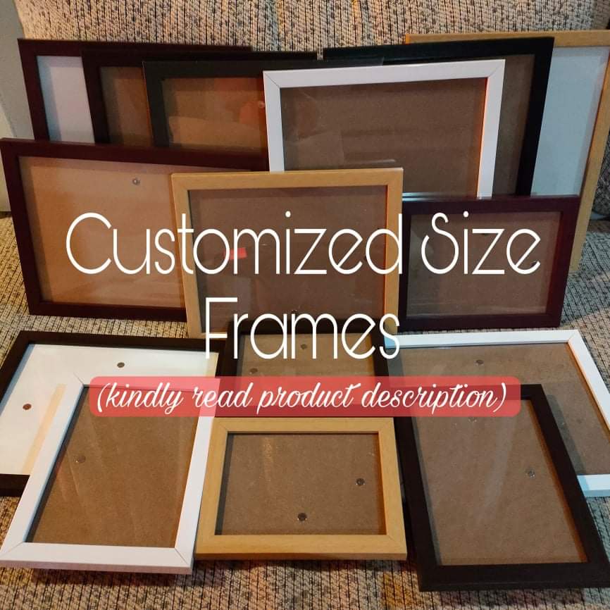 Customized Size Picture Frame with two hooks, stand, no matting or with ...