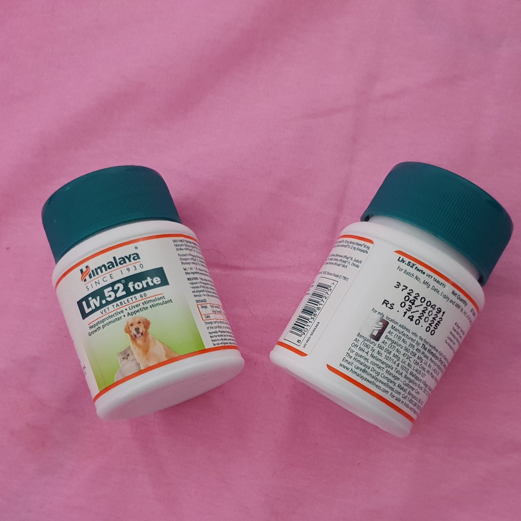 Himalaya Liv 52 Forte Vet Tablets for Liver Care of Dogs and Cats (60 ...
