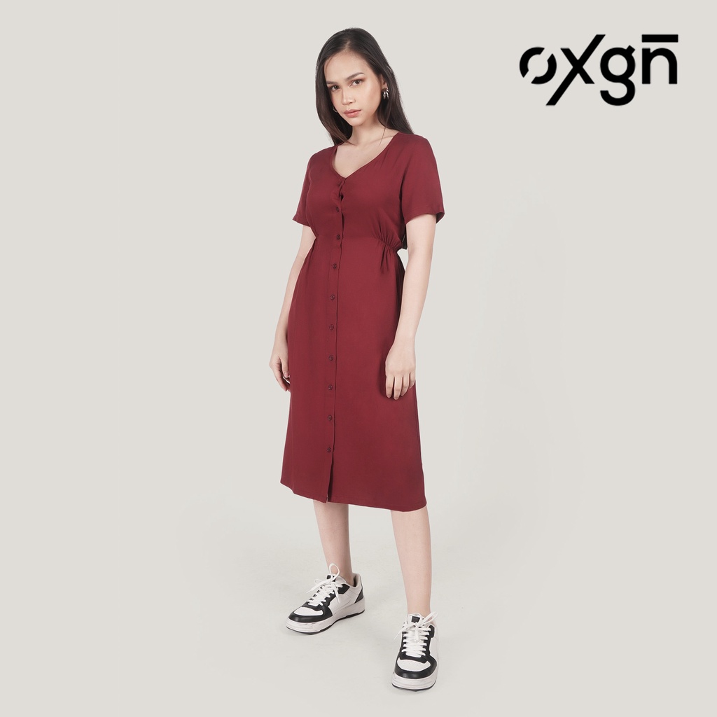 OXGN Midi Shirt Dress For Women (Rust) | Shopee Philippines
