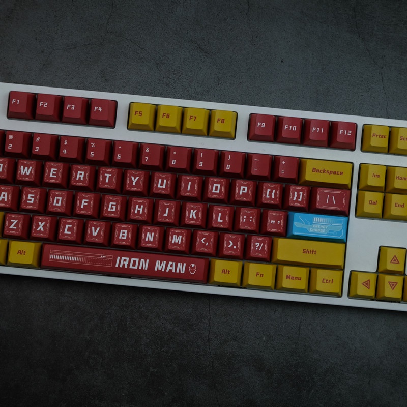 GMK iron Man keycaps, 140 Keys keycaps Cherry Profile DYE-SUB ...
