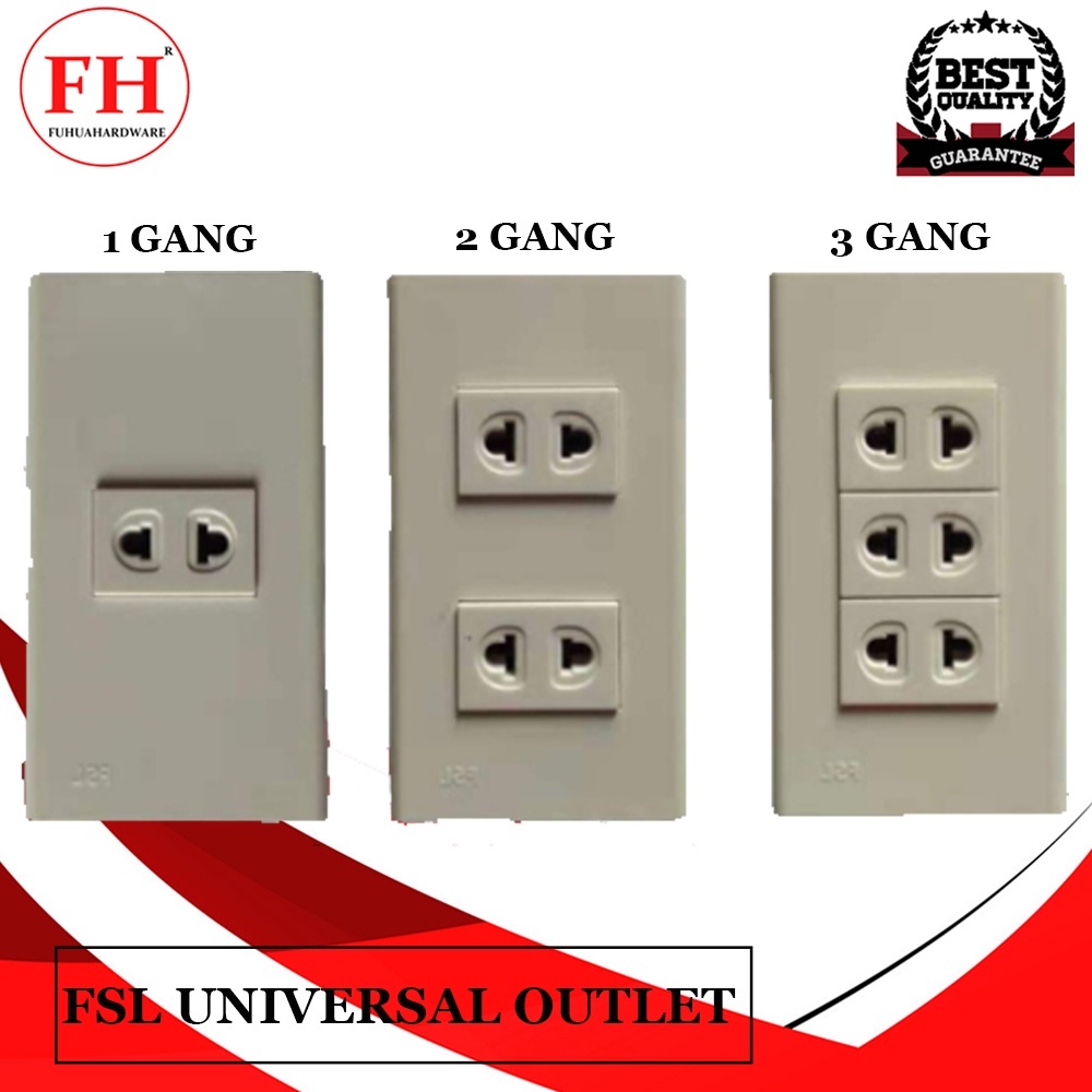 FSL Universal Electrical Wall outlet (1-GANG/ 2-GANG/ 3-GANG OUTLET ...