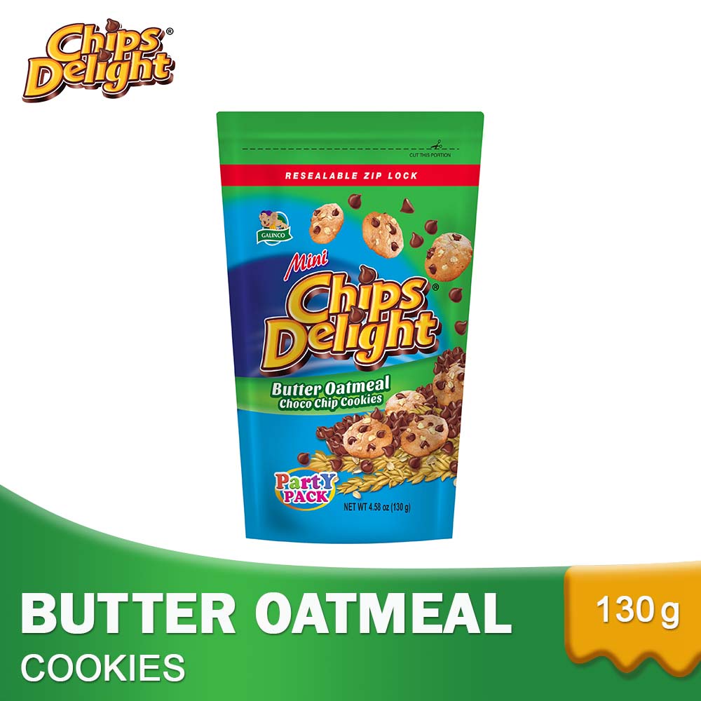Chips Delight Mini Butter Oatmeal Chocolate Chip Cookies 130g | Shopee ...