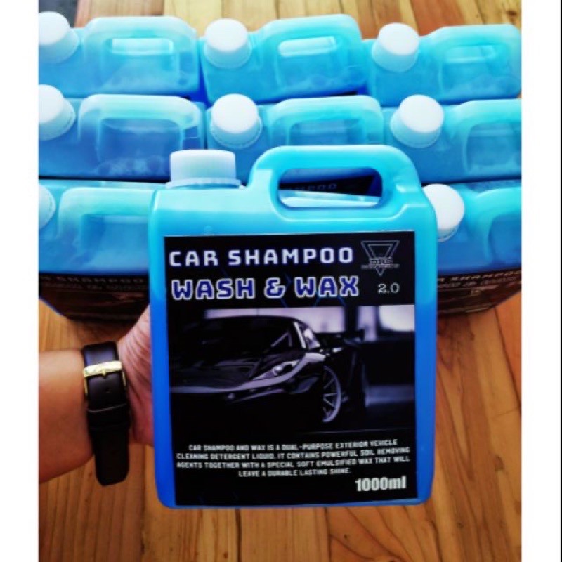 motor car shampoo with foam booster and carnauba wax 1liter free fiber ...