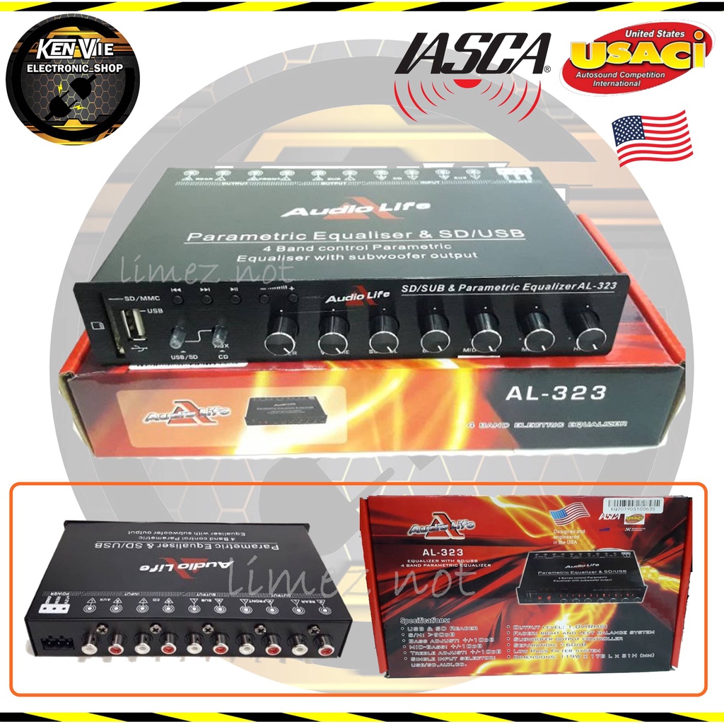 AL323 AUDIOLIFE PARAMETRIC EQUALIZER WITH USB/SD 4 BAND ORIGINAL | Shopee Philippines