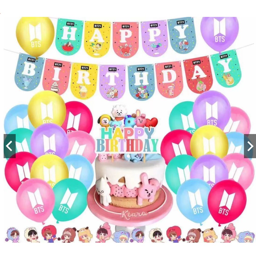 22 in 1 Kpop BT21 bts logo Bangtan Boys Party Needs Balloons / Cake ...