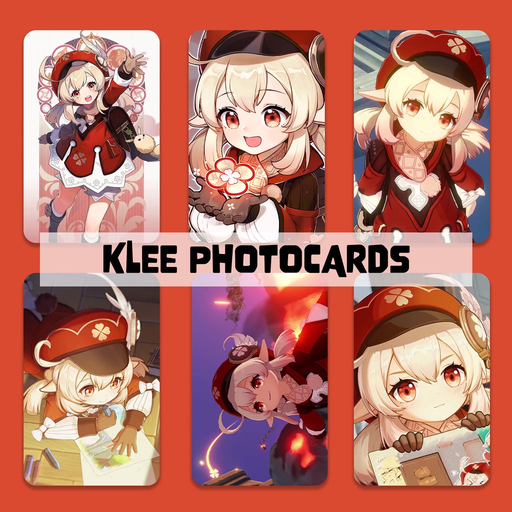 Genshin Impact Photocards - KLEE Textured Photocards Front and Back ...