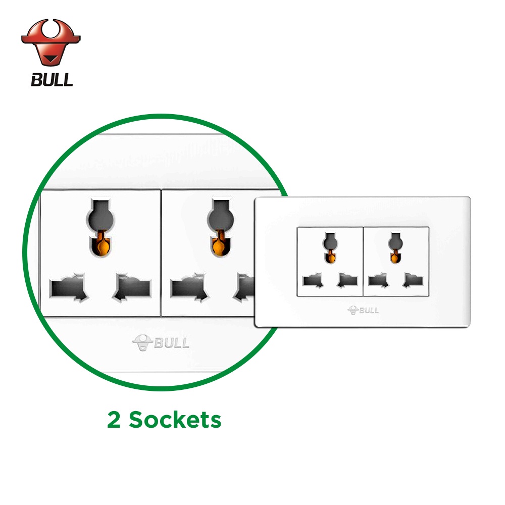 Universal Outlet 2 gang Socket Set Wall socket | Shopee Philippines