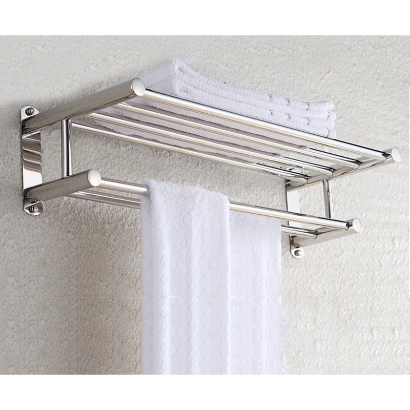 SUS 304 STAINLESS STEEL WALL MOUNTED TOWEL RACK DOUBLE LAYER RAIL ...