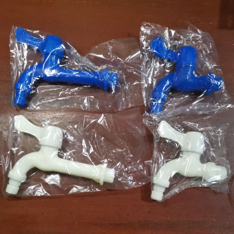 Plastic faucet PVC faucet 1/2 blue and white color. | Shopee Philippines
