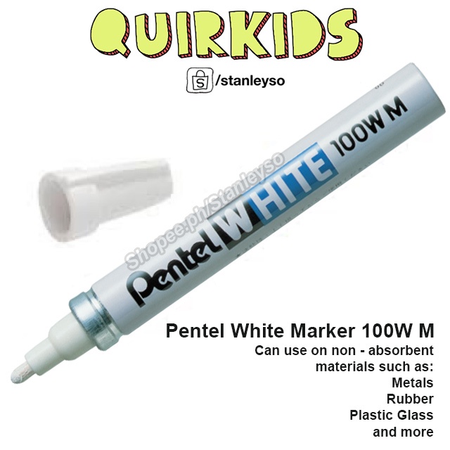 Pentel White Marker 100W M for Metal Plastic Glass | Shopee Philippines