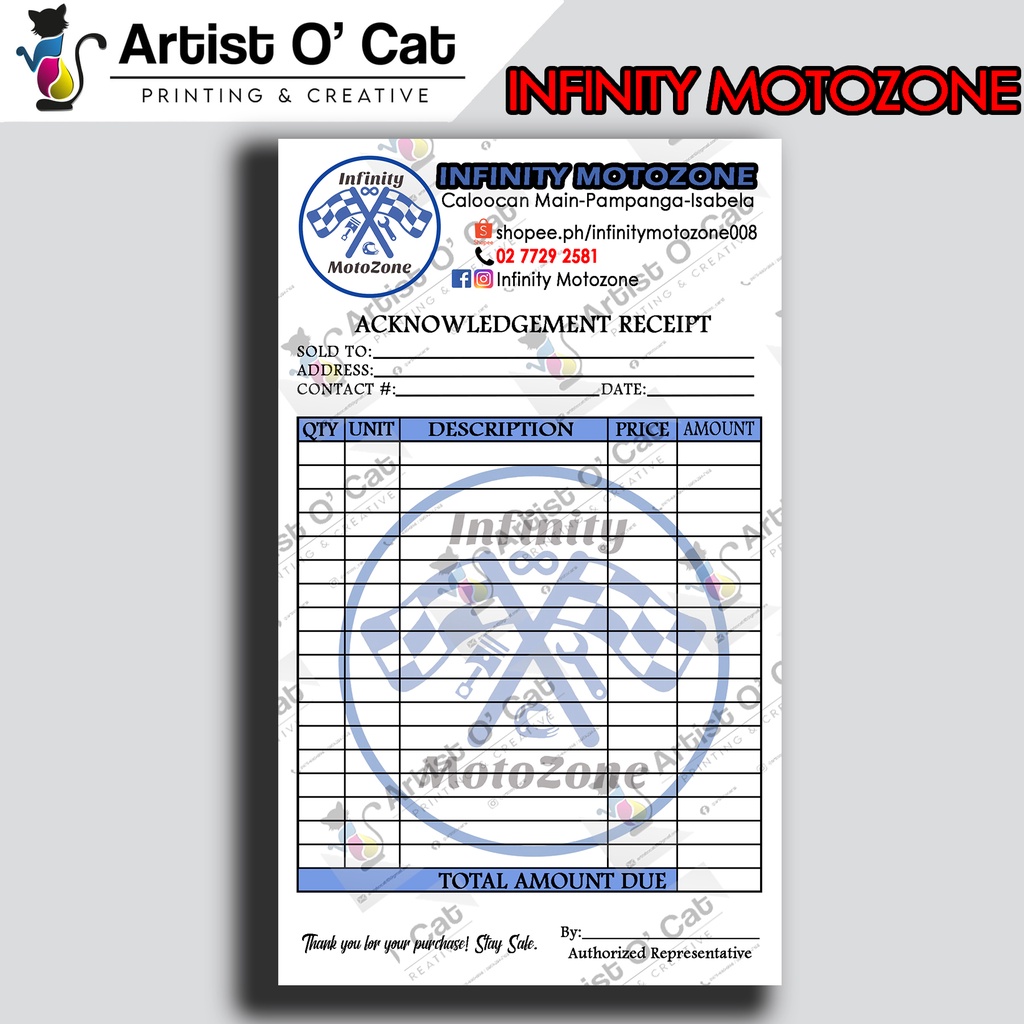 4x6 Receipt / Resibo / Acknowledgement / Carbnonized Receipt / Sales ...