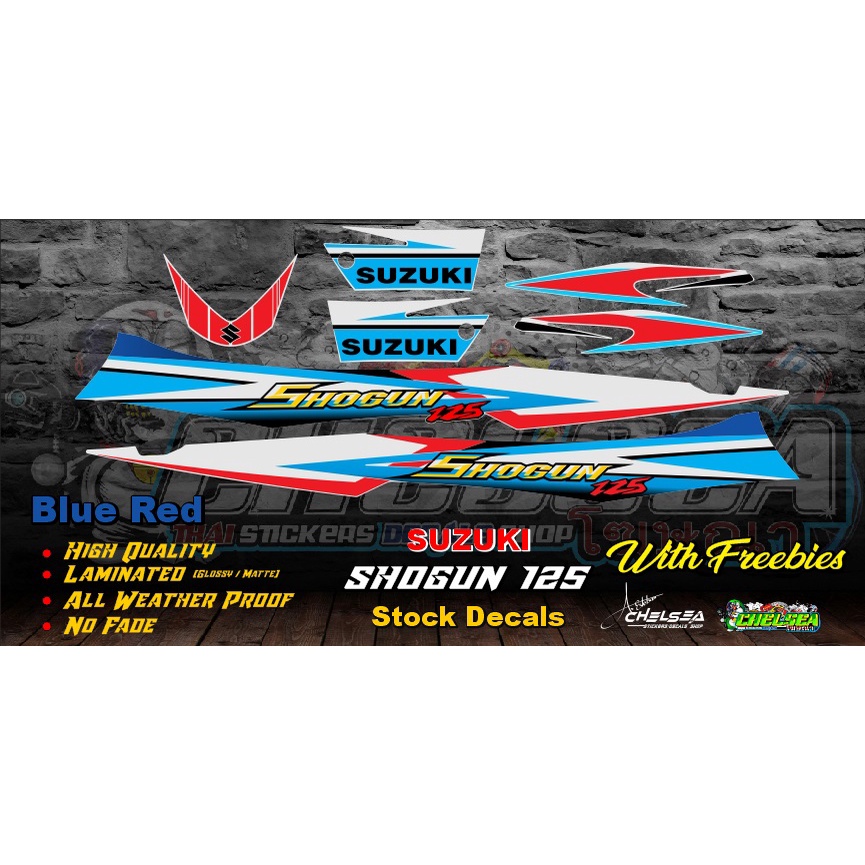 Suzuki Shogun 125 (Bilogan) Stock Decals / Stickers with freebies ...