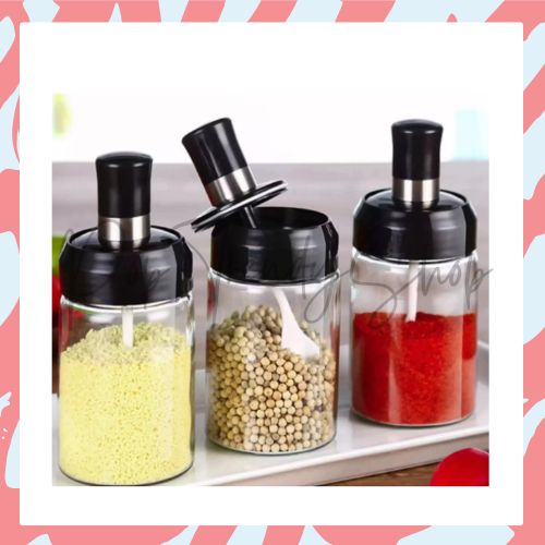 Container Organizer Powdered Cooking Seasoning 3in1 Condiments Jar With ...