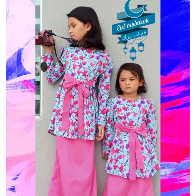 Raisya Peplum for kids 1-12tahun Baju raya kanak-kanak | Shopee Philippines