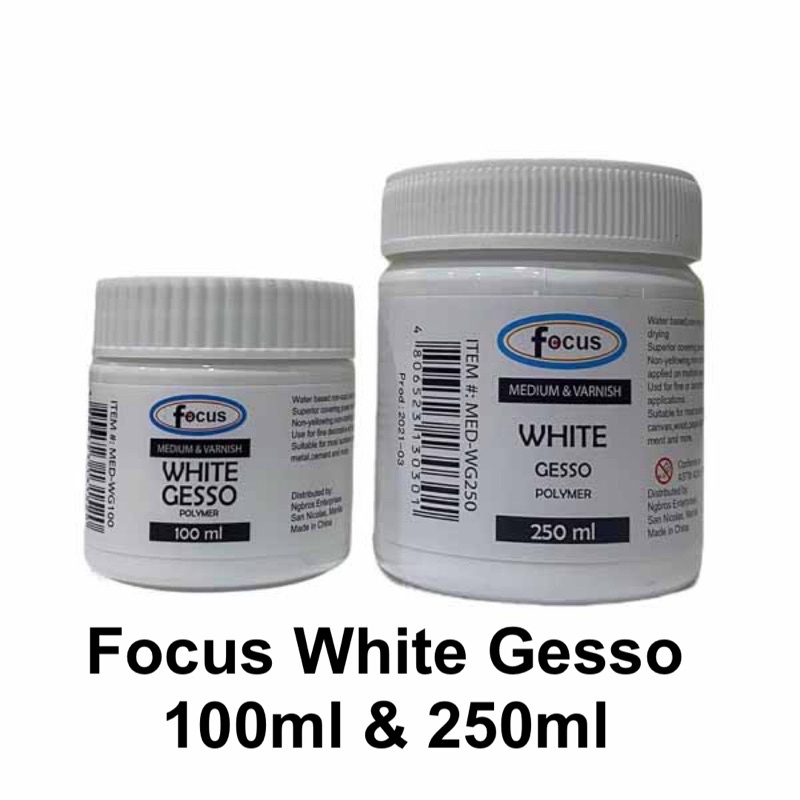 Focus Medium & Varnish White Gesso Polymer 100ml & 250ml | Shopee ...