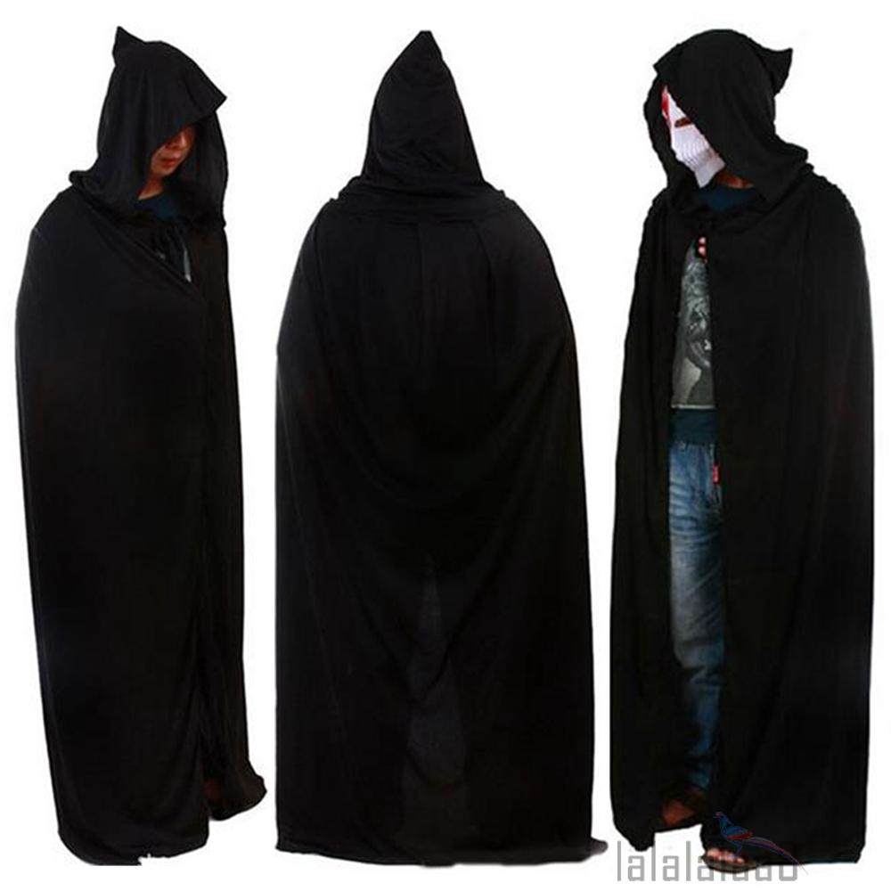 Halloween Costume Unisex Cosplay Death Cloak Long Hooded Wizard ...