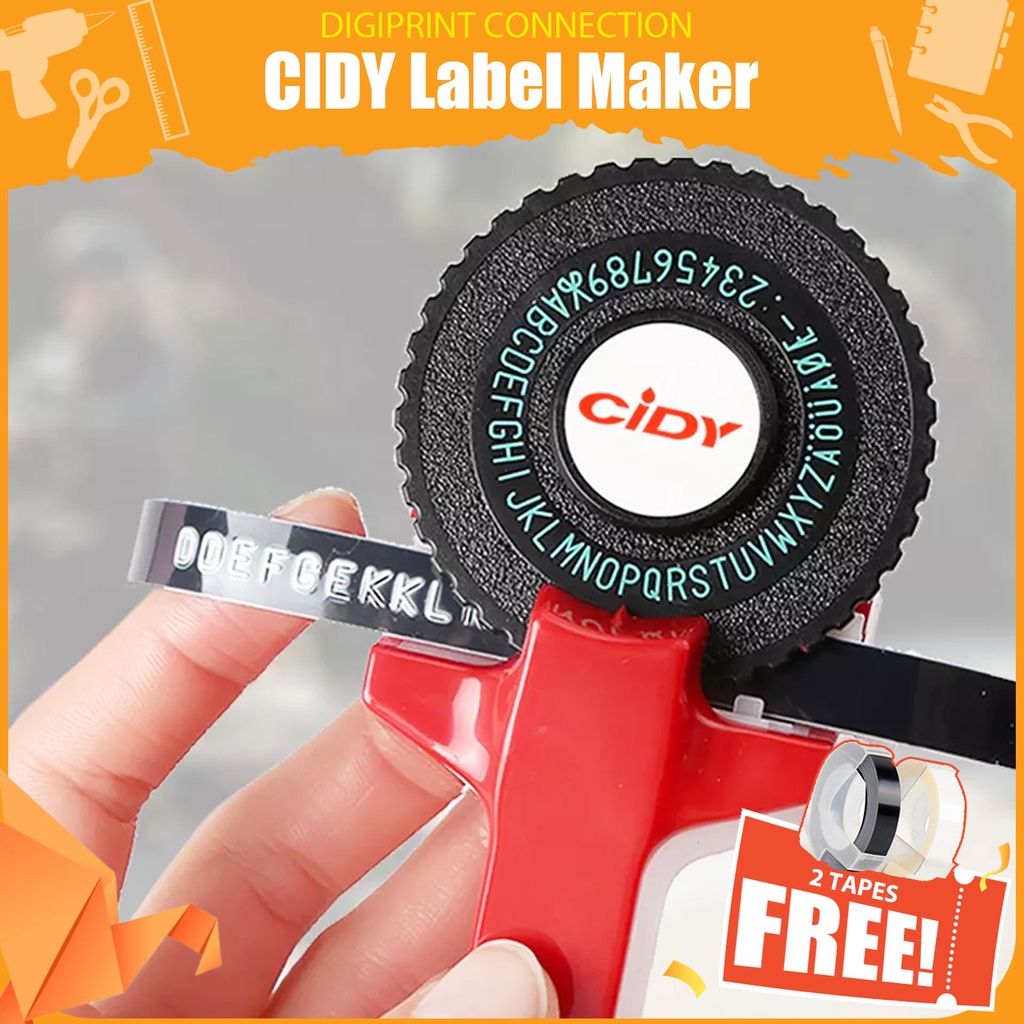 Label Maker Cidy Manual with FREE 2 TAPES (9mm x 3mtrs) Manual ...
