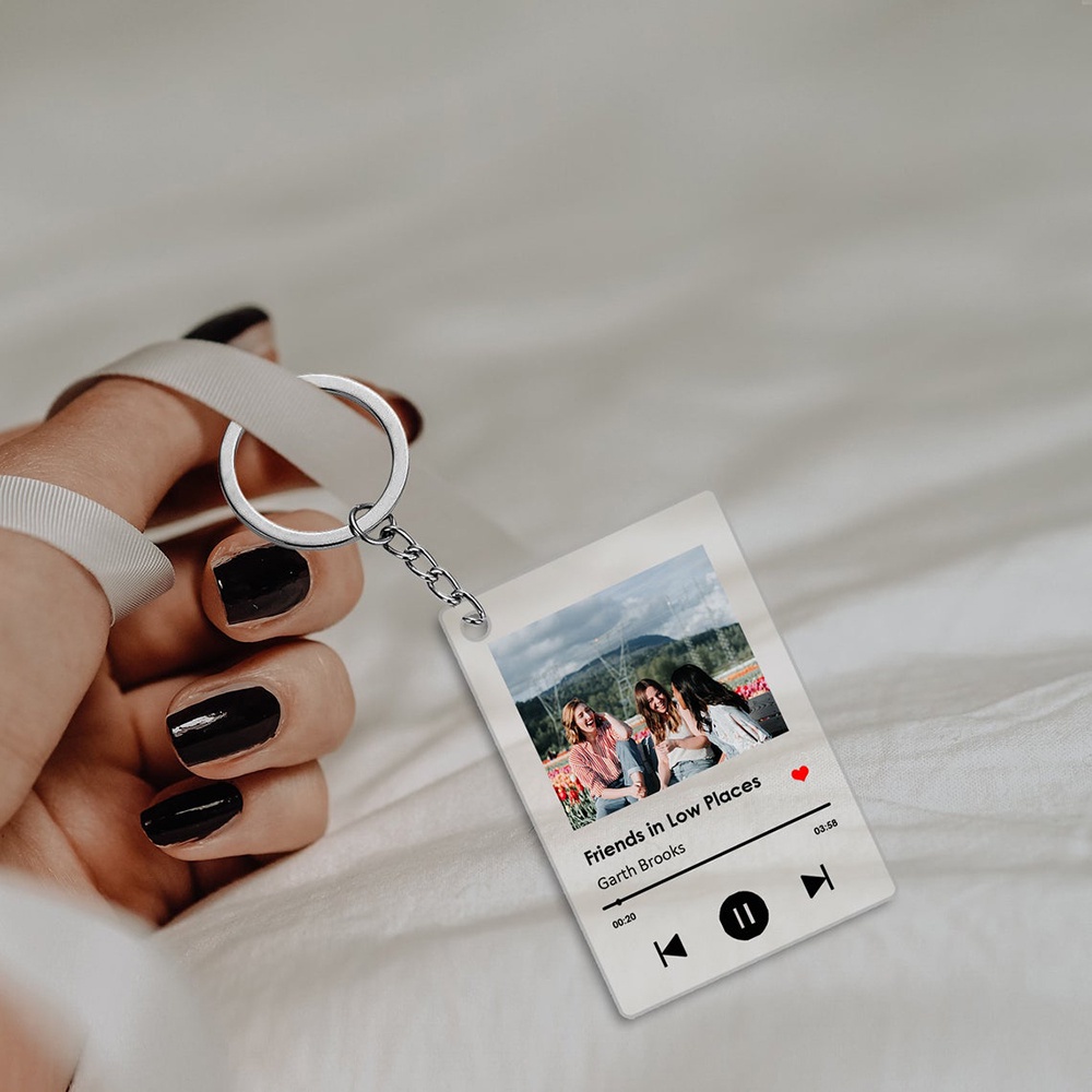 Personalized Acrylic Spotify Scan Code Music Keychain Song Singer Name