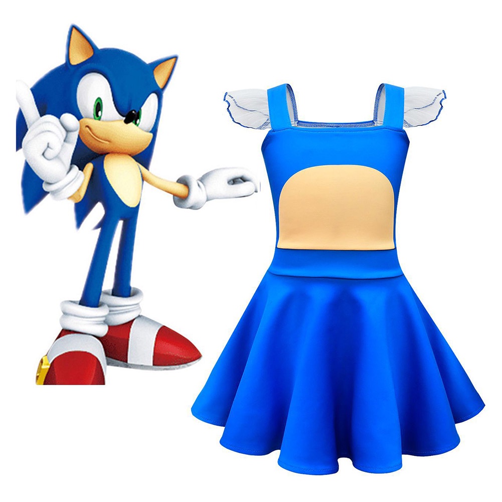 Kids Girls Sonic The Hedgehog Knuckles The Echidna Cosplay Costume ...