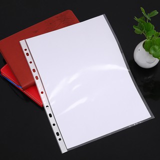 100pcs Ultra Thin A4 Plastic 11-Hole Loose Leaf Transparent Sheet ...