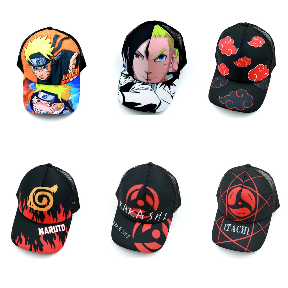 Naruto Uzumaki Sasuke Uchiha Kakashi Itachi Baseball Cap Mesh Trucker ...