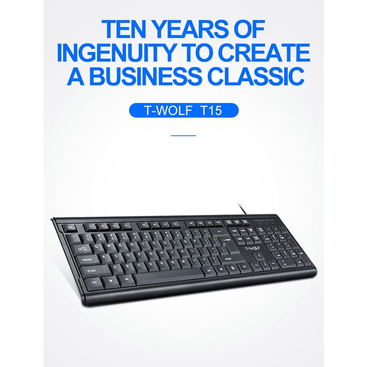 T WOLF T15 WIRED USB OFFICE KEYBOARD | Shopee Philippines