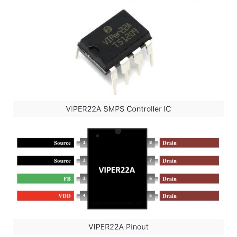 VIPER22A SMPS Controller IC Pinout, Datasheet, Equivalents,, 48% OFF