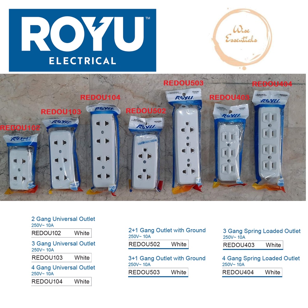 ROYU Universal Extension Outlet (2,3,4 Gang) | Shopee Philippines