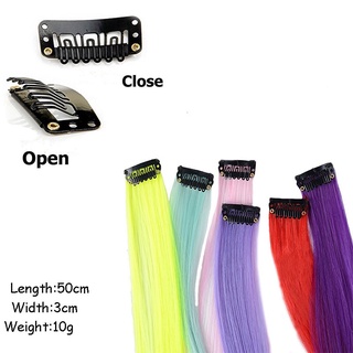 16 na kulay na extension ng buhok Sintetikong mahabang tuwid na makulay ...