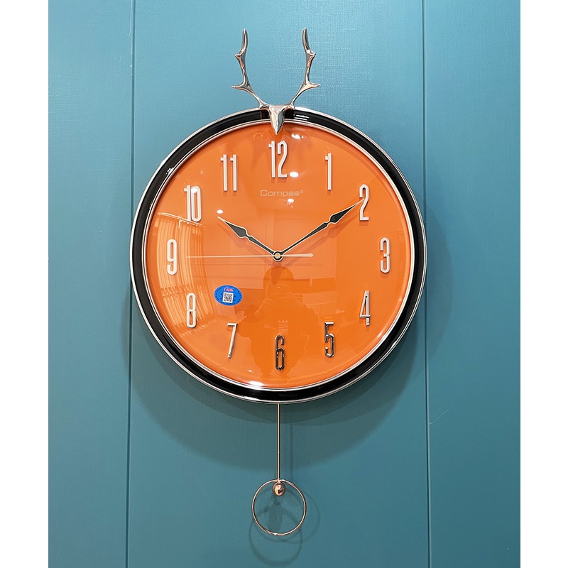 wall clock living room modern simple orange green home fashion clock ...