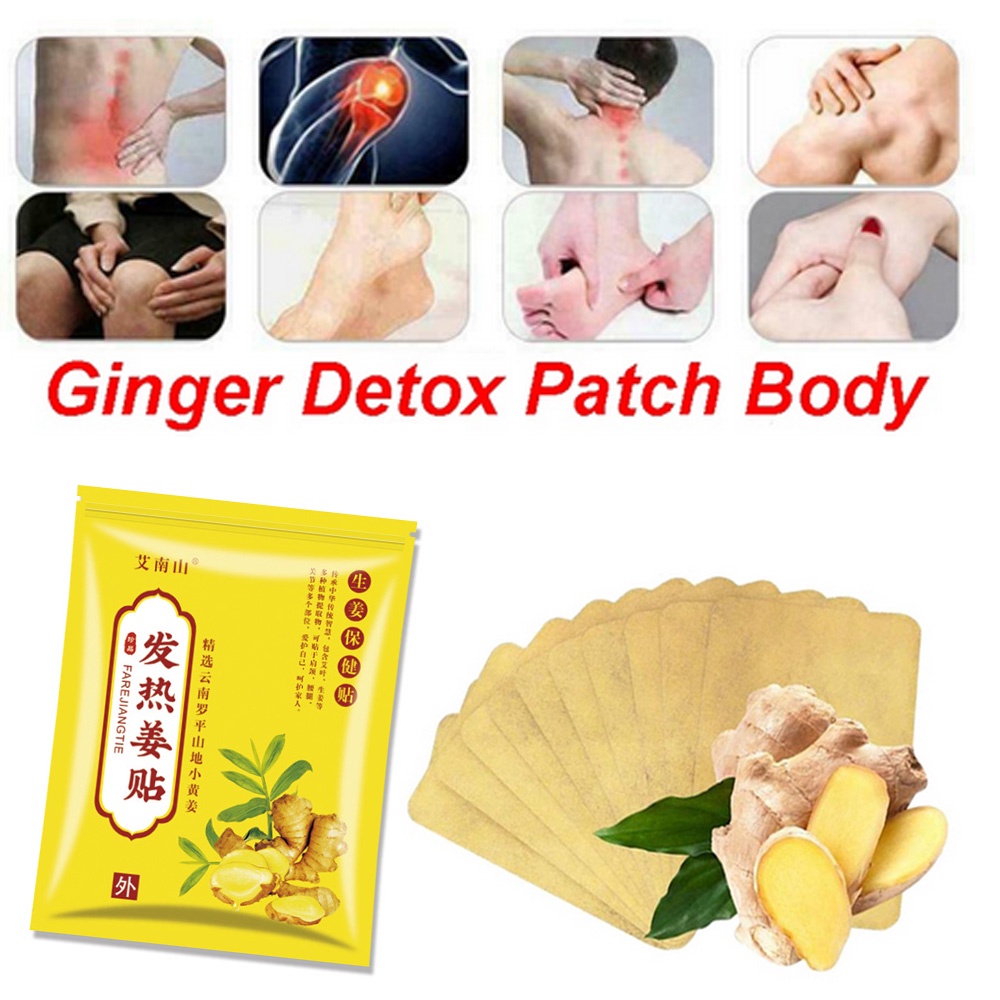 100Pcs Ginger Patch Heating Warm Stickers Blood Circulation Patch Knee ...