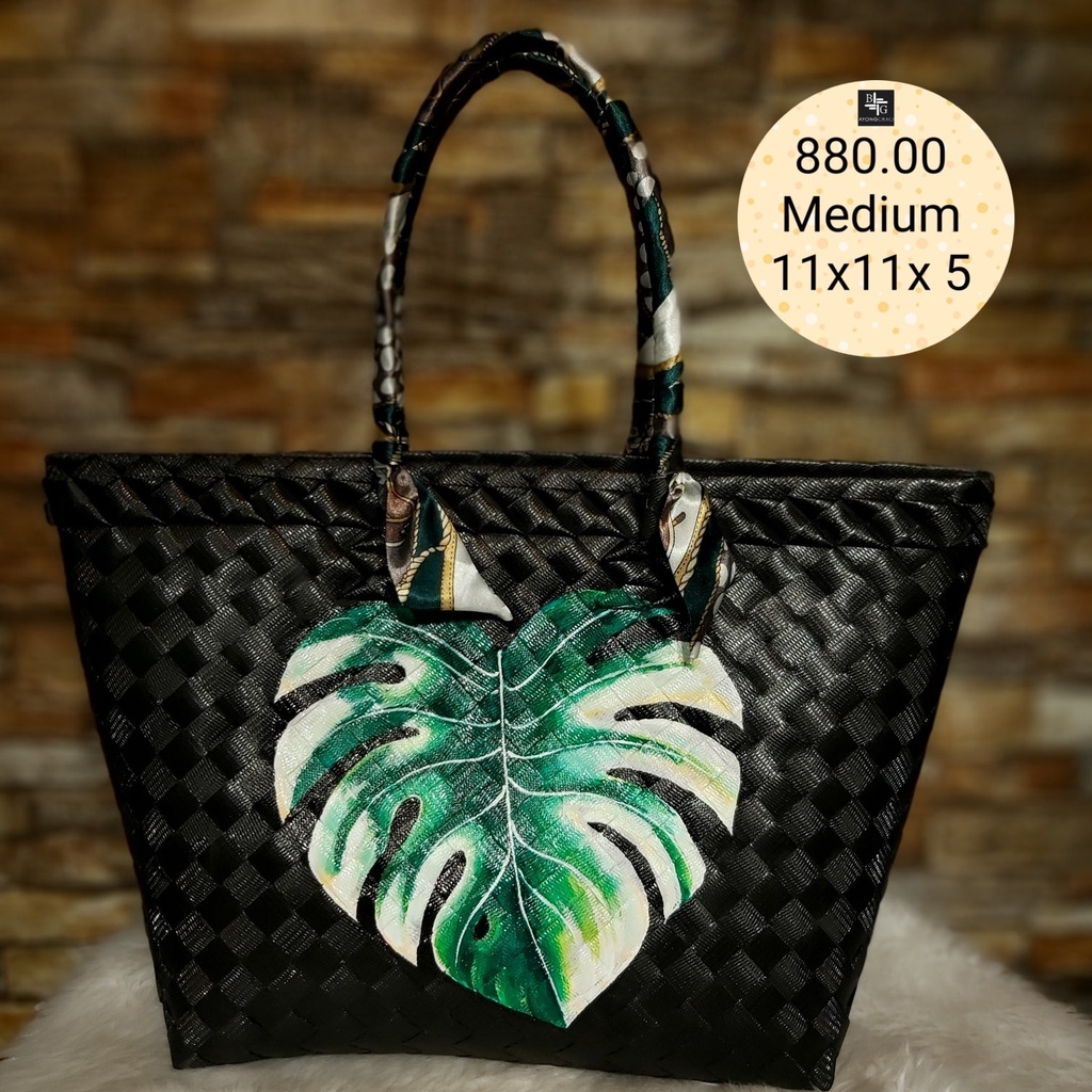 Hand Painted Leaf Bayong Bag | Shopee Philippines