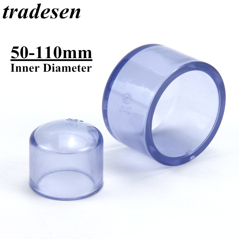 End Cap PVC Pipe Fittings Transparent Aquarium Connector Non-Toxic 50mm ...