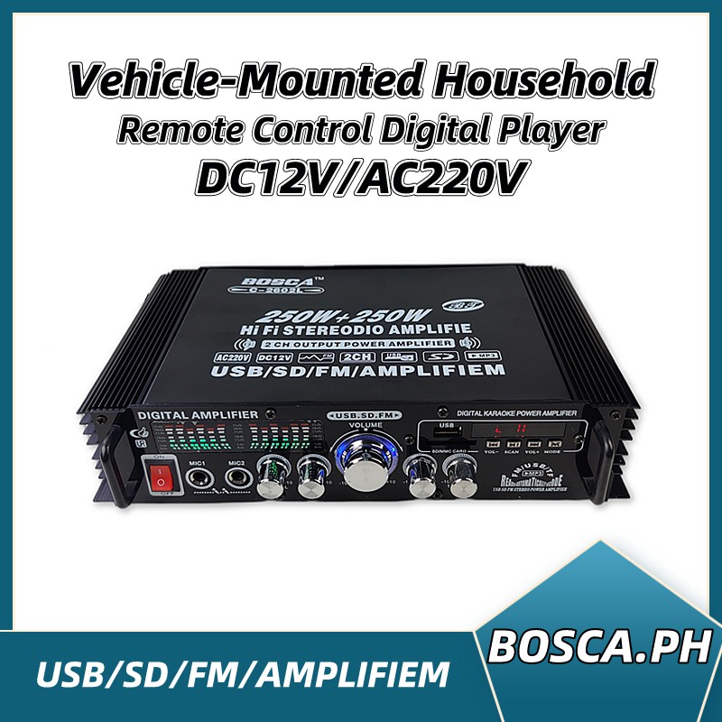 BOSCA 2CH 250W+250W Bluetooth HI-FI Stereo Karaoke Audio Power ...