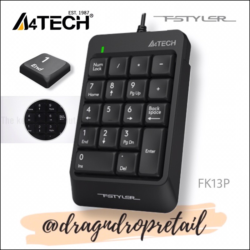 A4TECH FSTYLER FK13P Wired Sleek Numeric Keypad USB Numpad | Shopee Philippines