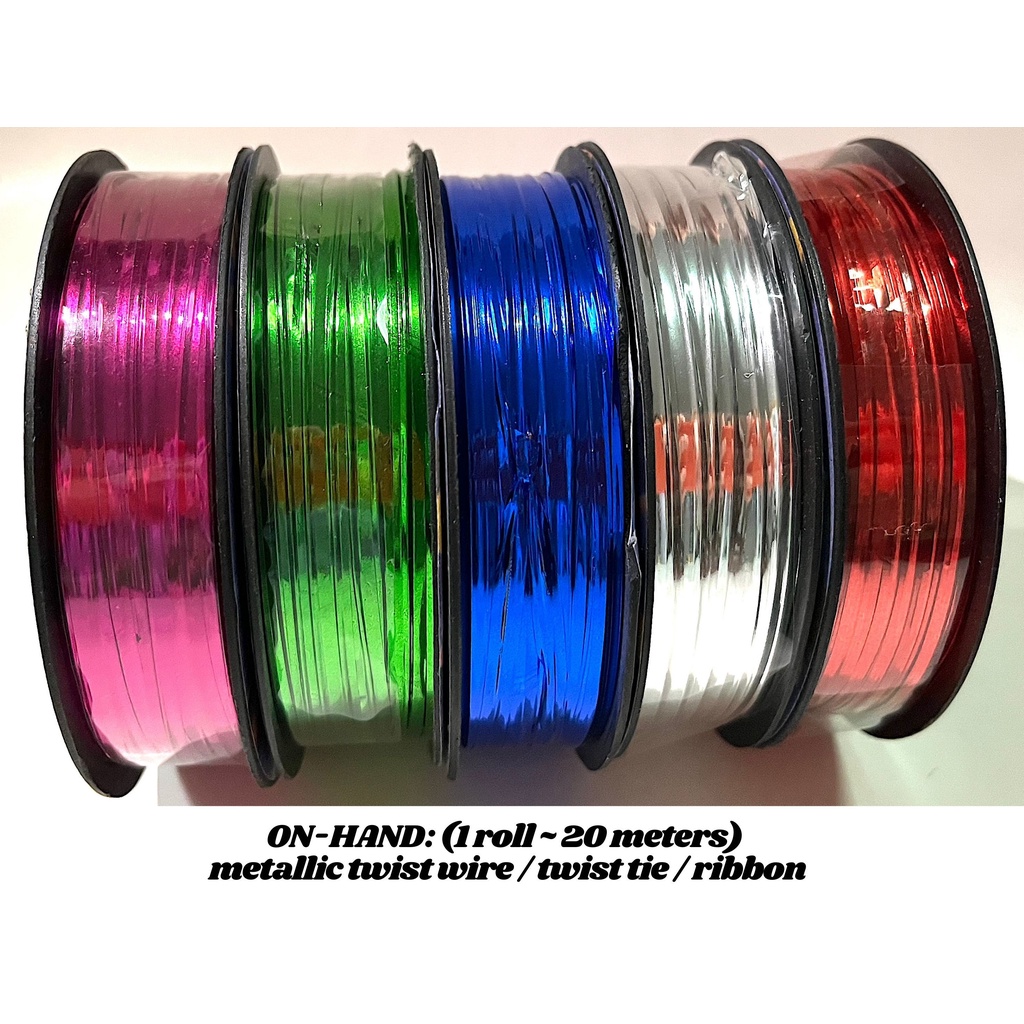1 roll | metallic twist wire / twist tie / ribbon - DIY packaging (20 ...