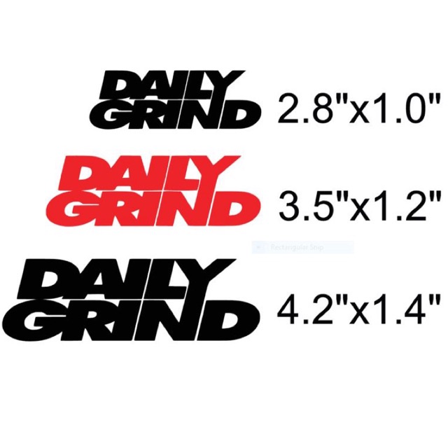 Motorcycle sticker daily grind/ 2colors/3sizes- actual product display ...