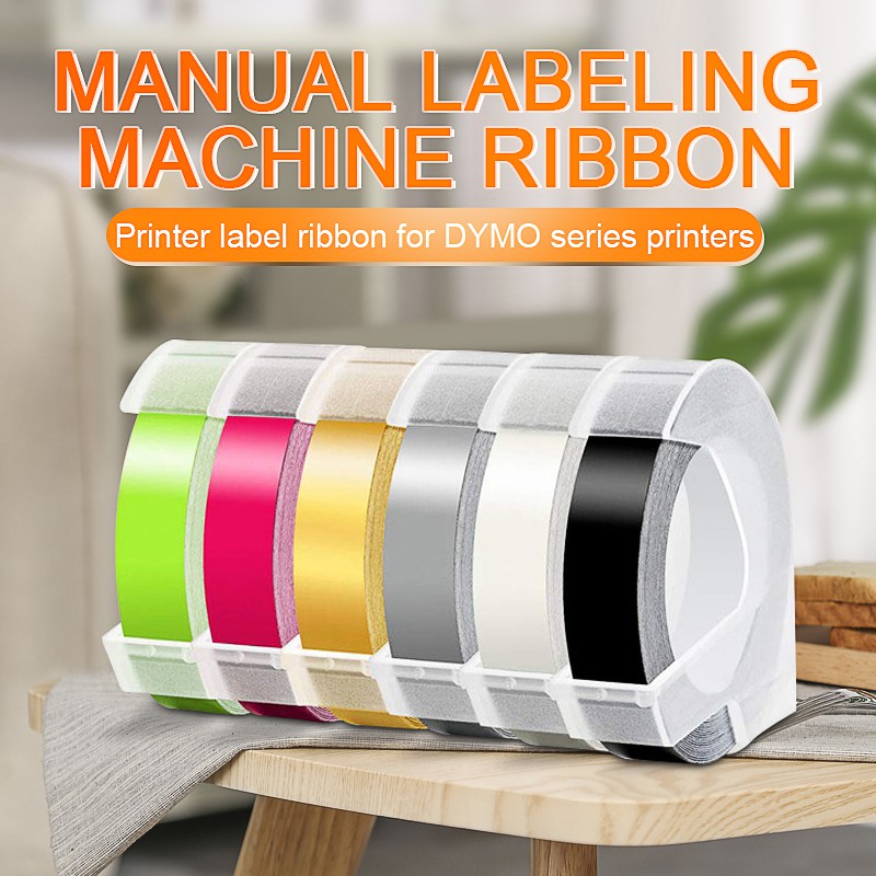 6 Roll Embossing Label Maker Tape 3D Plastic 9mm x 3Meter LKJ | Shopee ...