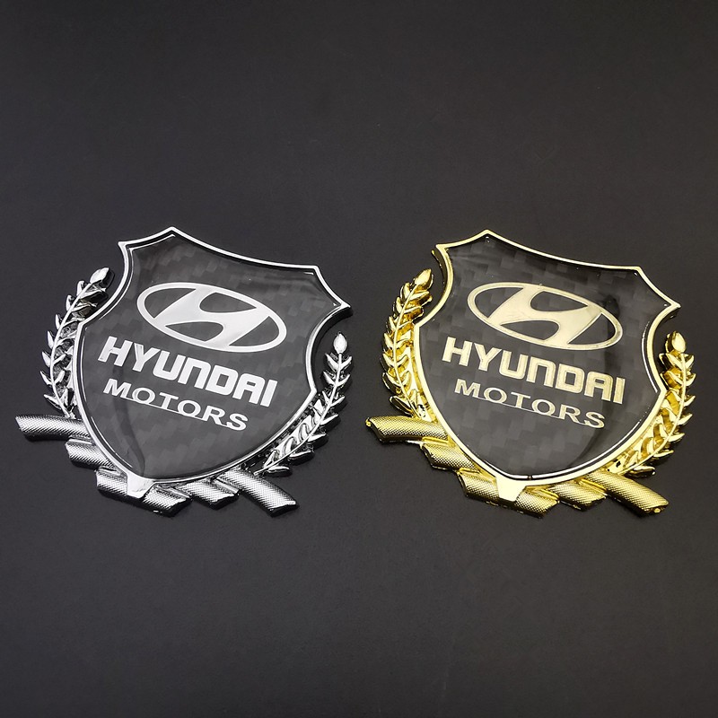 Hyundai Automobile Label Modified Metal Sticker Carbon Fiber Wheat ...