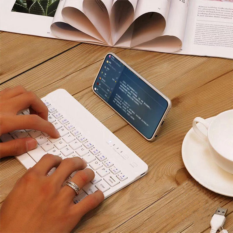 Wireless Bluetooth Keyboard Slim Portable For Tablet Laptop Smartphone ...