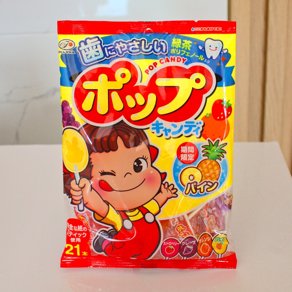 Fujiya Pop Candy Assorted Fruit Flavours Lollipops 20 Sticks and 8 ...