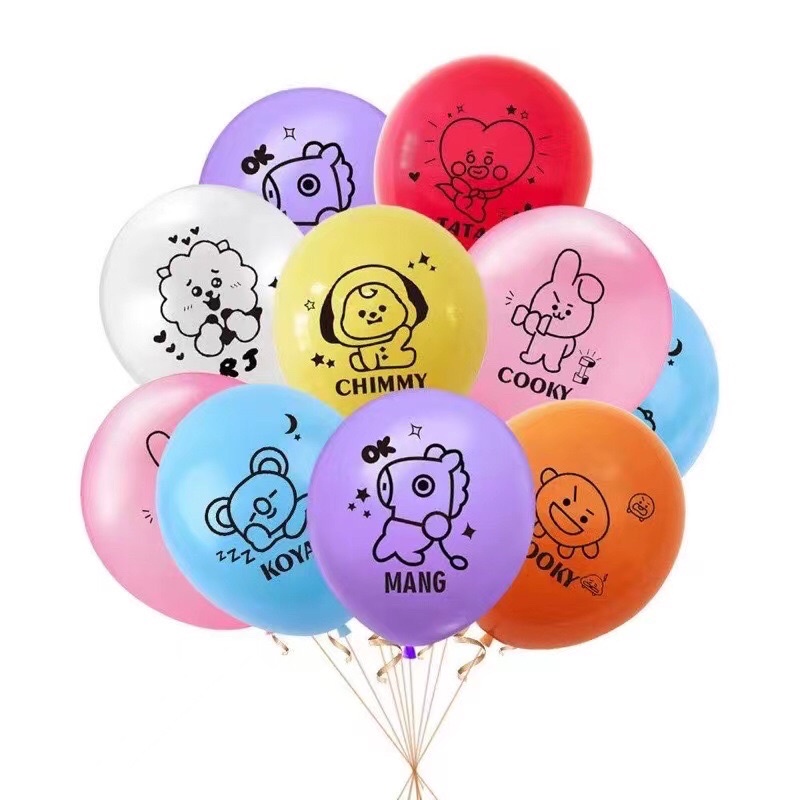 Kpop B T S Theme Birthday Party BT21 Birthday Balloons Decoration Set ...