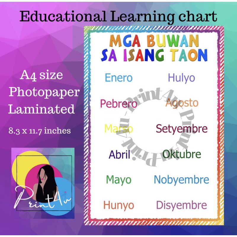 Mga buwan sa isang taon chart Laminated - Educational materials ... Mga buwan sa isang taon chart Laminated - Educational materials ...
