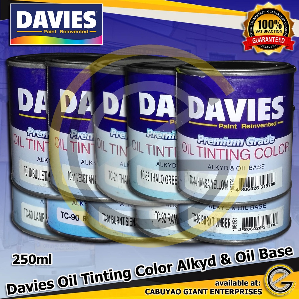 Davies Premium Grade Oil Tinting Color Alkyd & Oil Base 250ml (1/4 ...